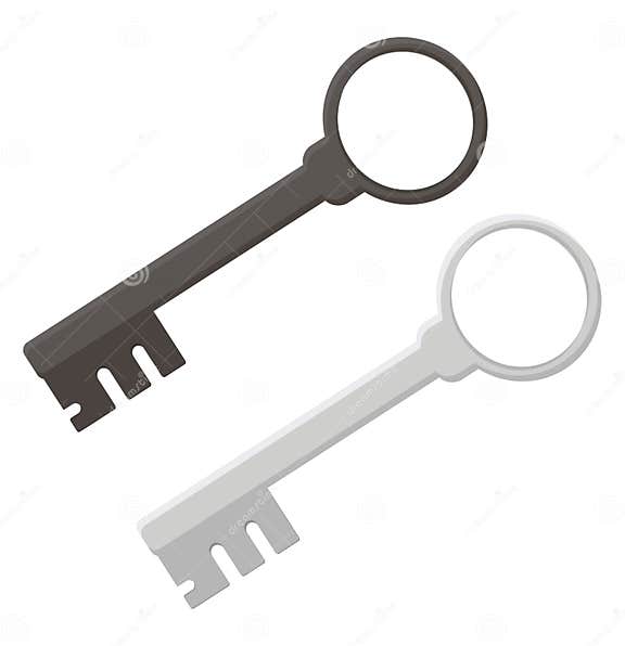 Two keys, icon stock vector. Illustration of door, steel - 261386515