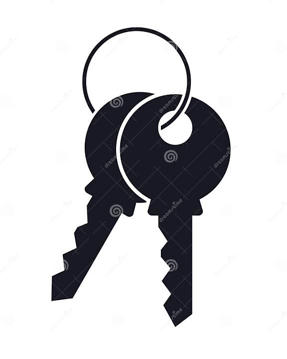 Two Keys on Key Ring Vector Illustration Icon Stock Illustration ...