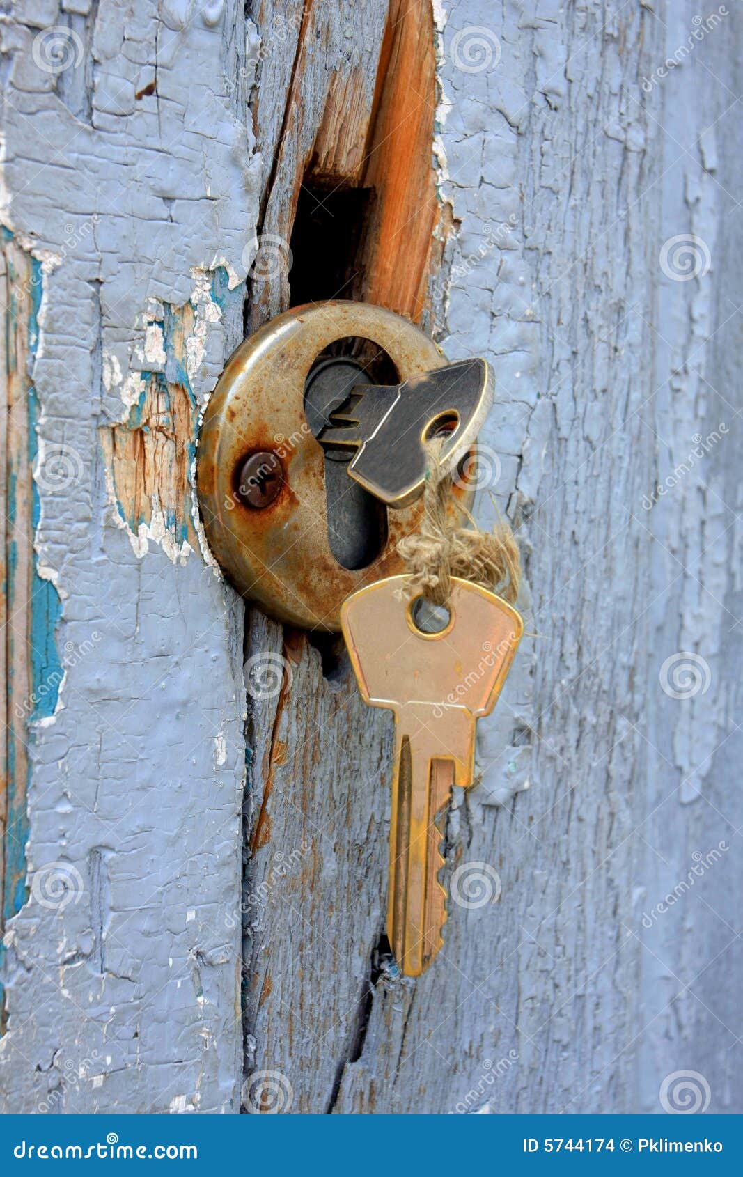 Two Keys in the Old Door Lock Stock Photo - Image of start, open: 5744174