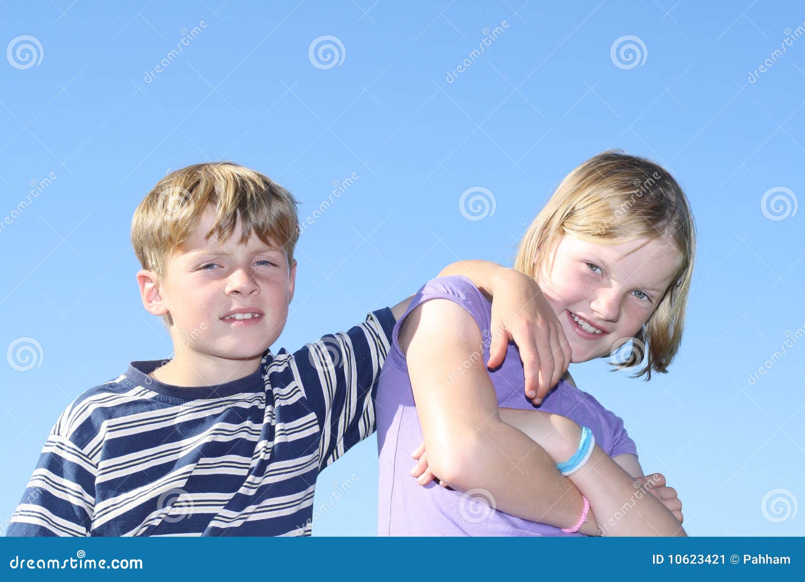 Two kids stock image. Image of isolated, blue, human - 10623421