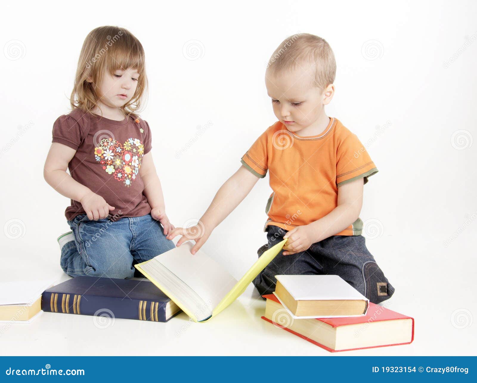 Two kids with books stock photo. Image of person, little - 19323154