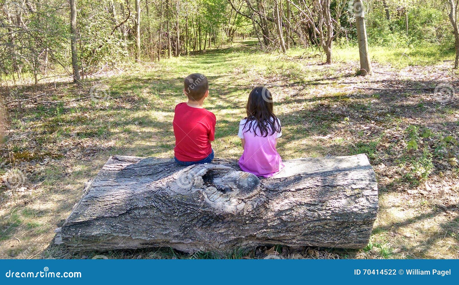 Two Kids Contemplating Life in the Forest Editorial Photography - Image ...