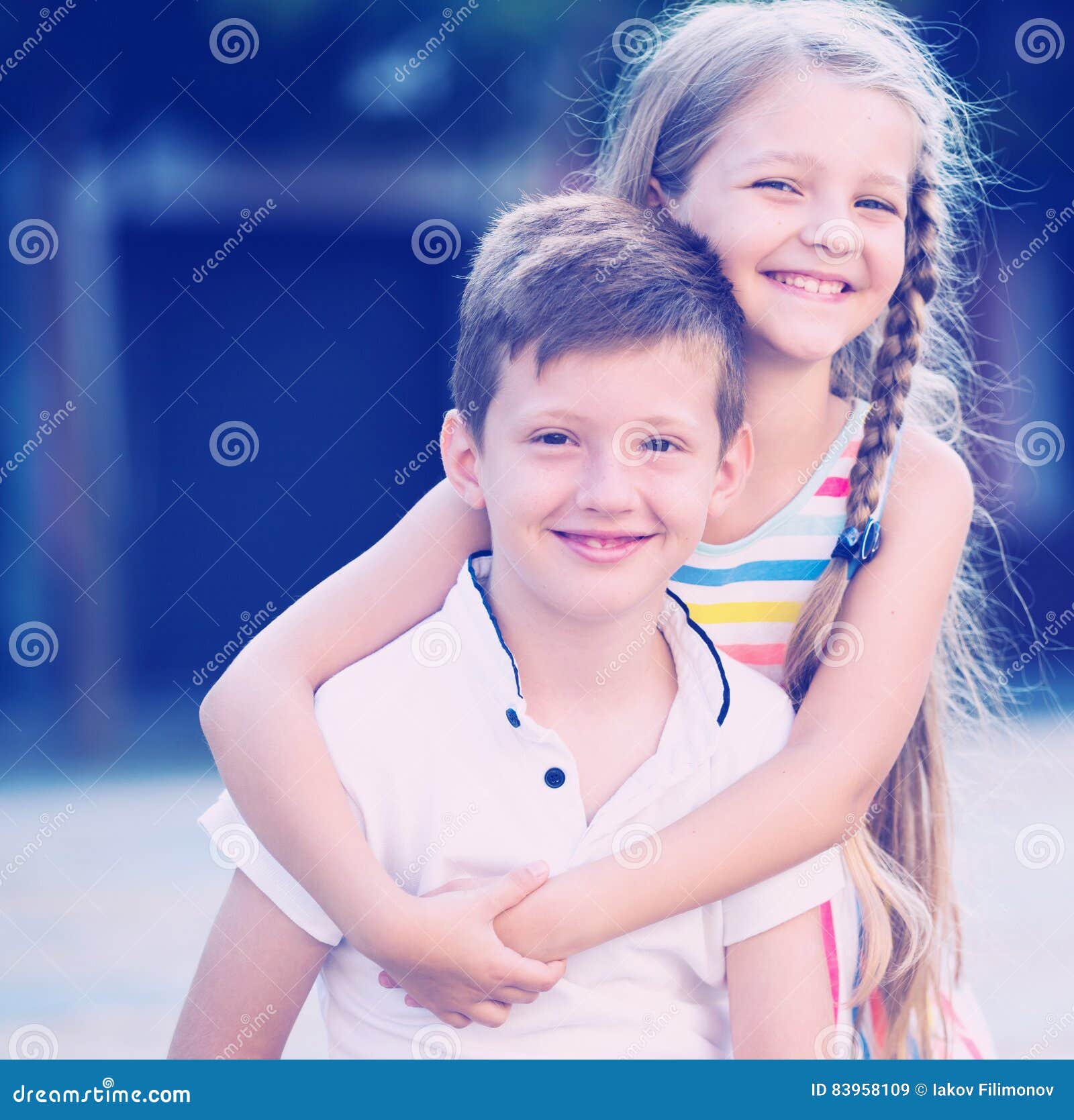 Two kids hugs stock image. Image of happy, european, laughing - 83958109