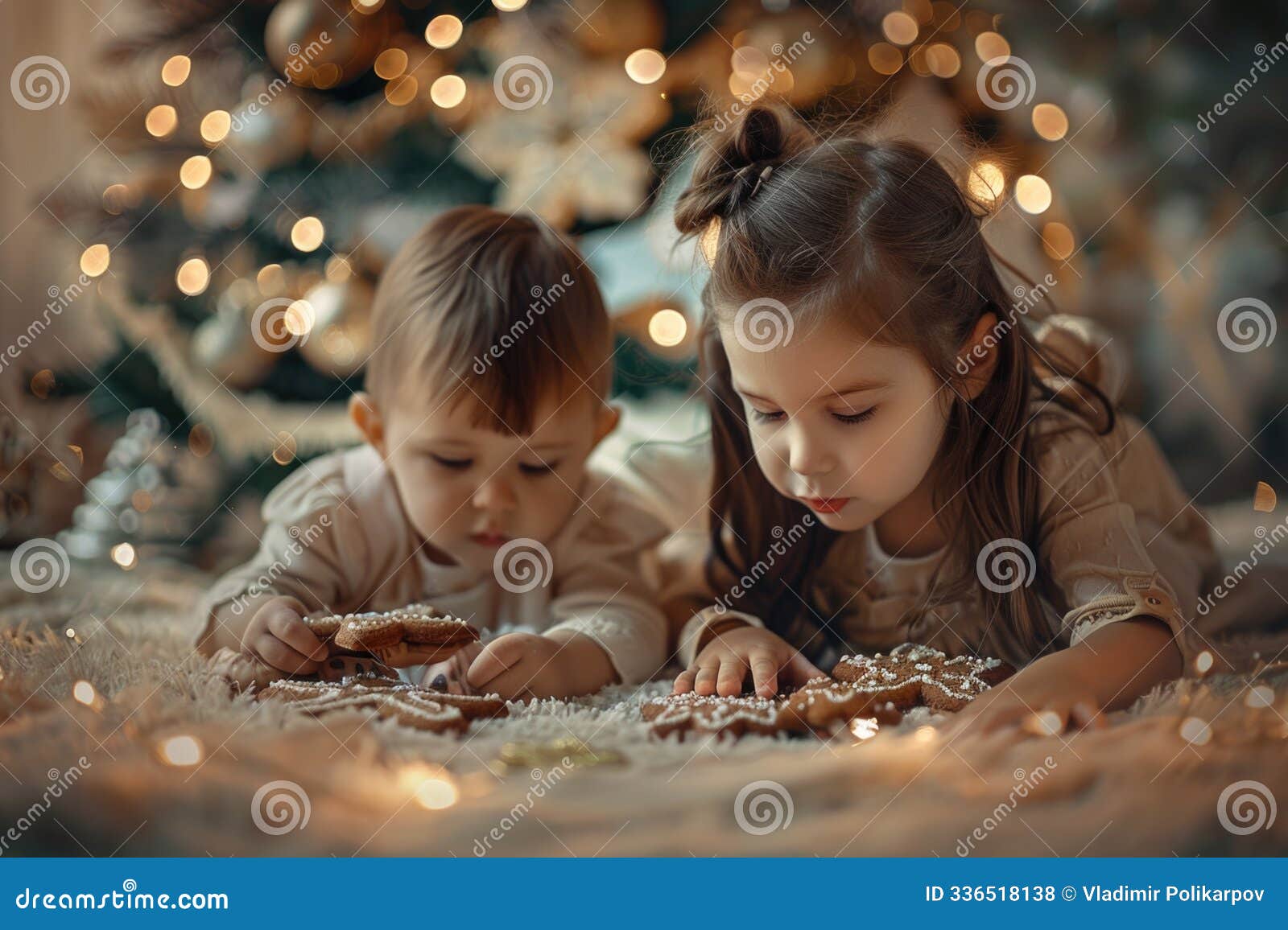 Two Kids Lying Down on a Bed, Fast Asleep Stock Photo - Image of ...
