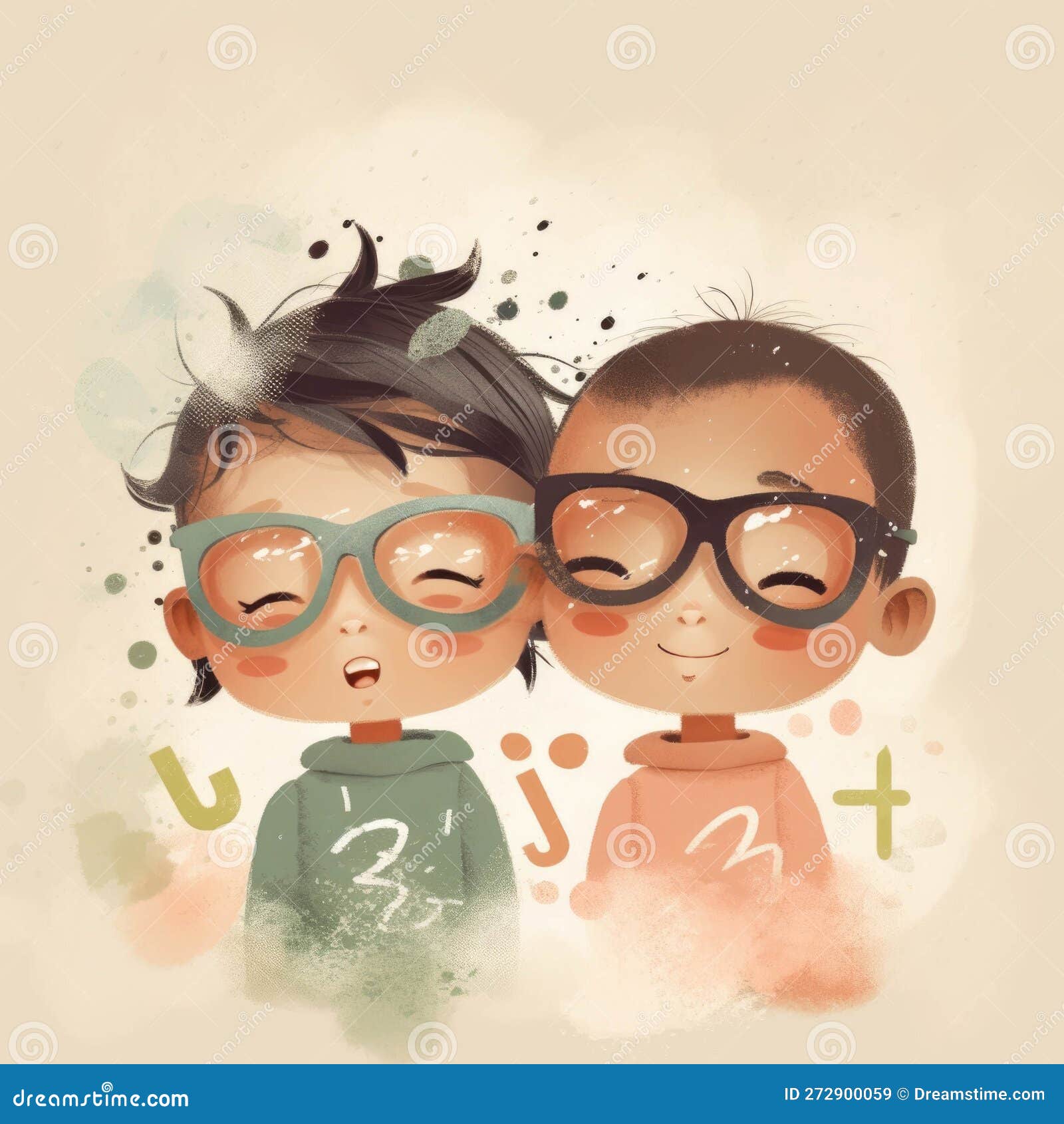 Two Kids One Mouthing Words And Symbols To Practicing Recognizing Words ...