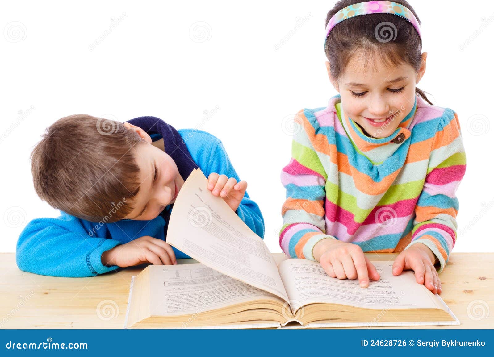 Two kids reading the book stock photo. Image of literature - 24628726