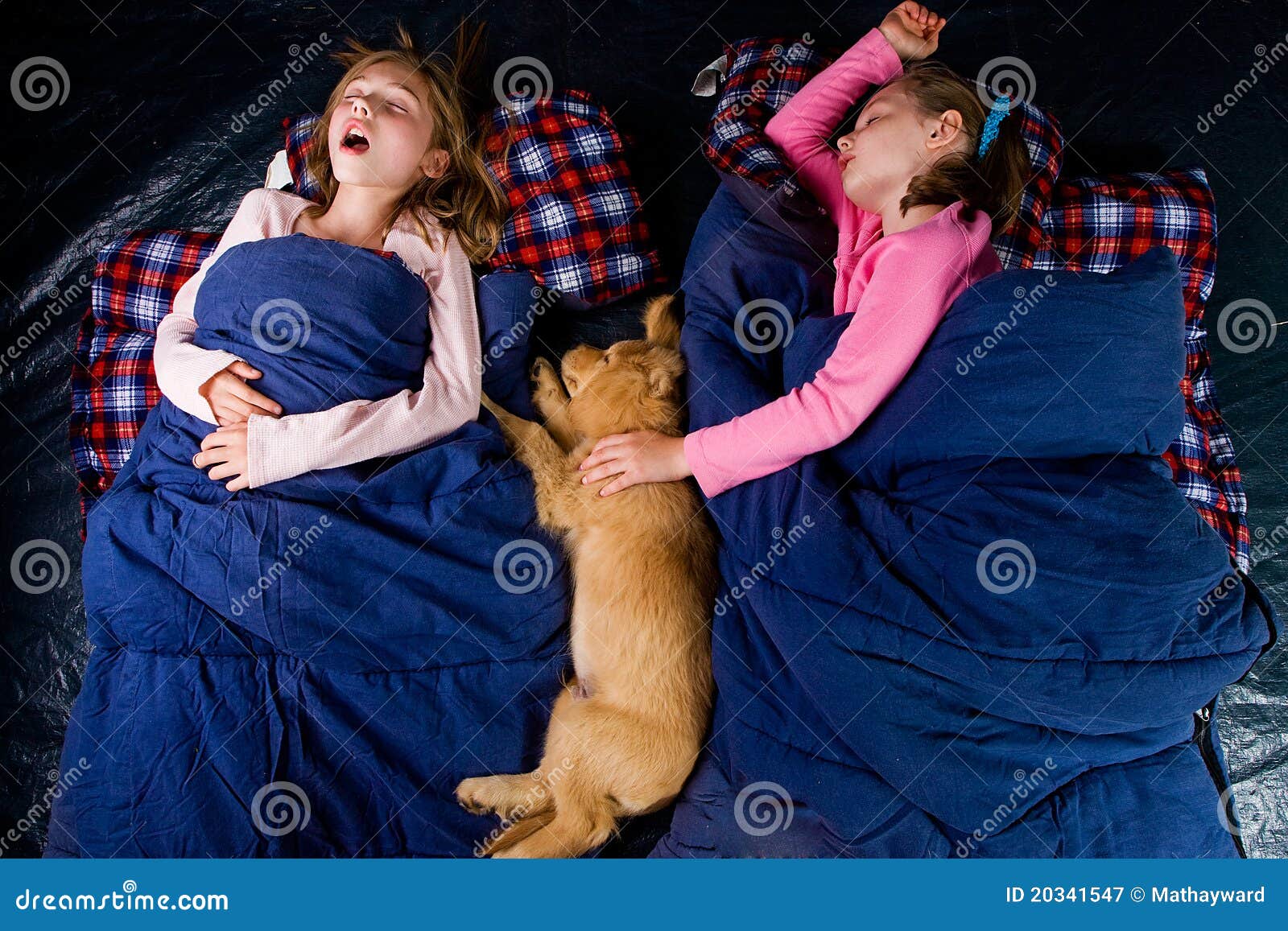 Two Kids Sound Asleep in a Tent Stock Image - Image of children, sound ...