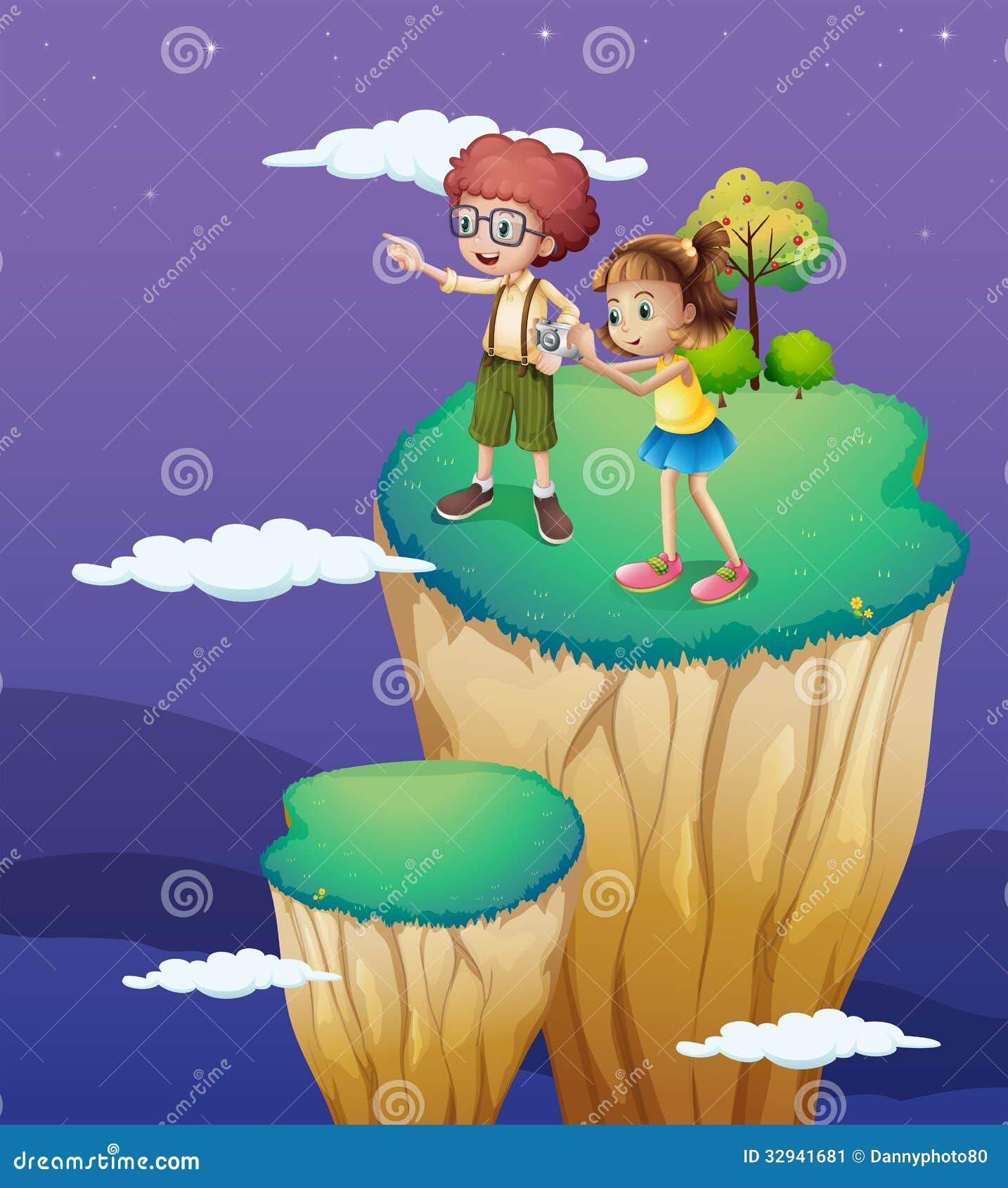 Young Boy Pointing Trees Stock Illustrations – 11 Young Boy Pointing ...