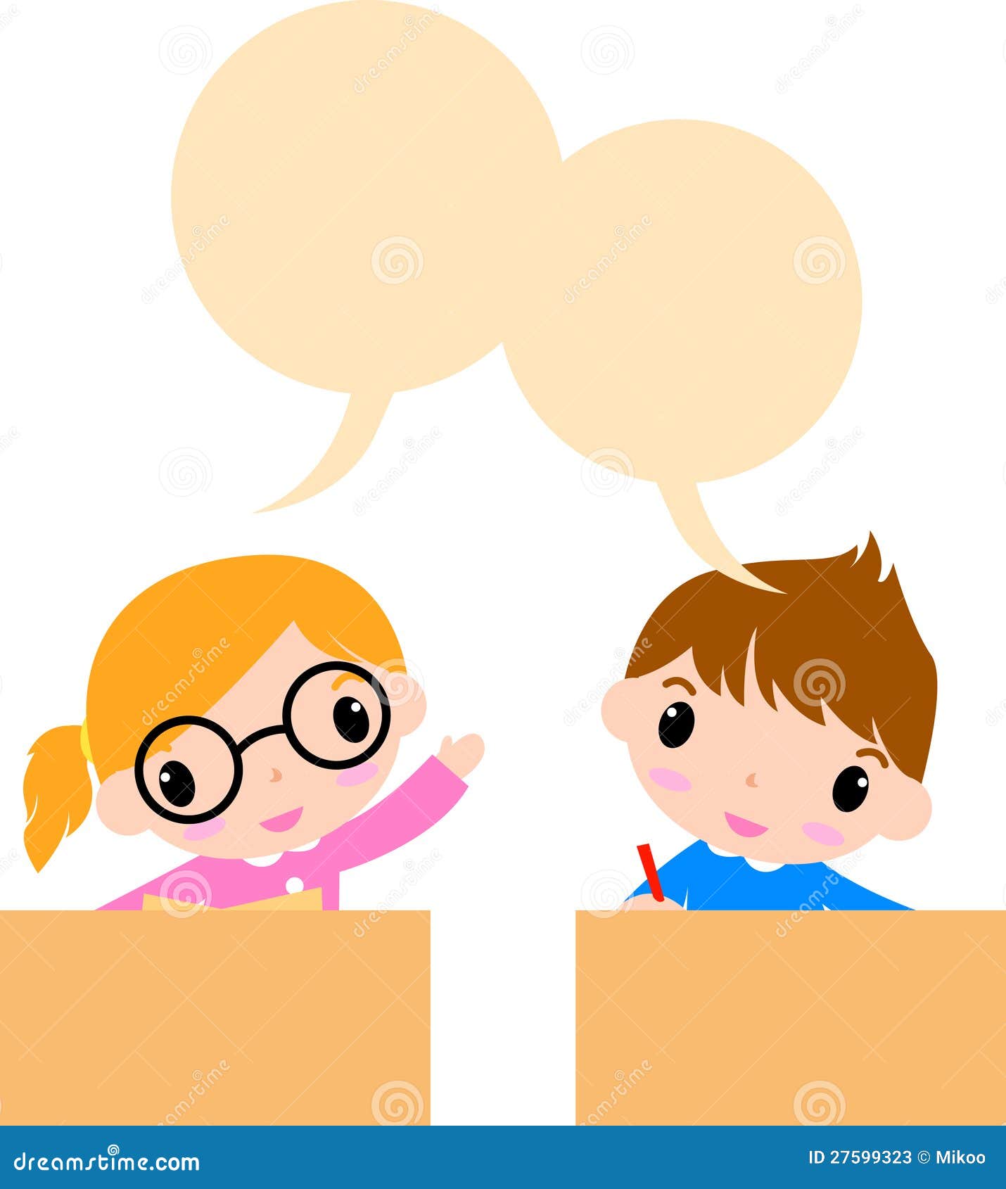 Two Cartoon Kids Talking