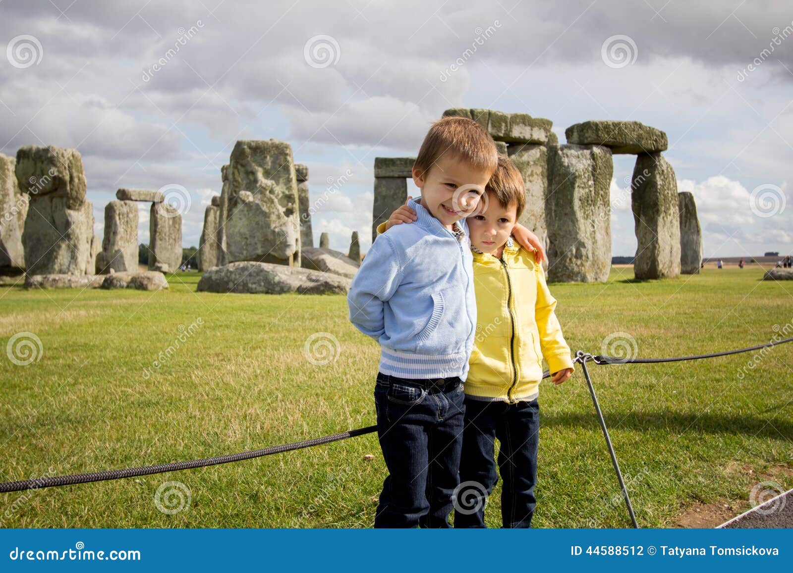 Two Kids, Visiting Stonehenge Stock Photo - Image of religious, summer ...
