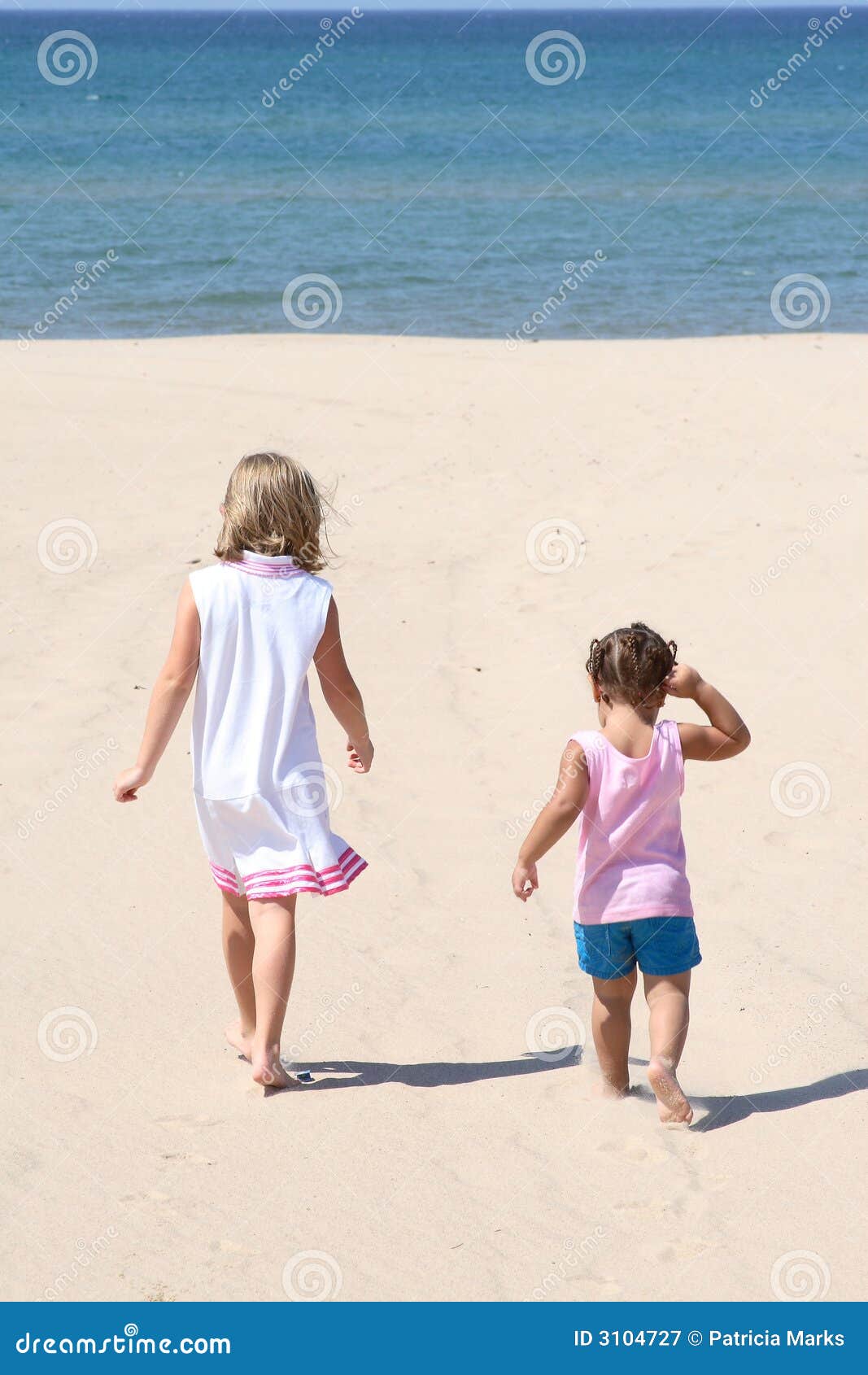 Two Kids Walking on the Beach Stock Image - Image of family, caucasian ...