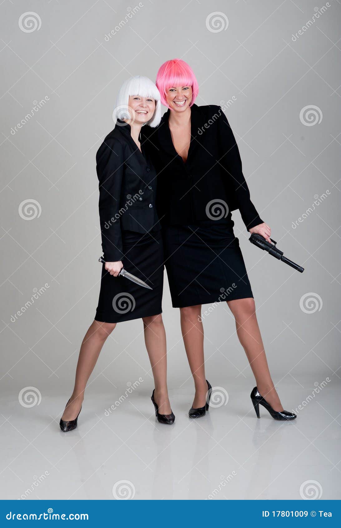 Two killers stock image. Image of attractive, happy, dagger - 17801009
