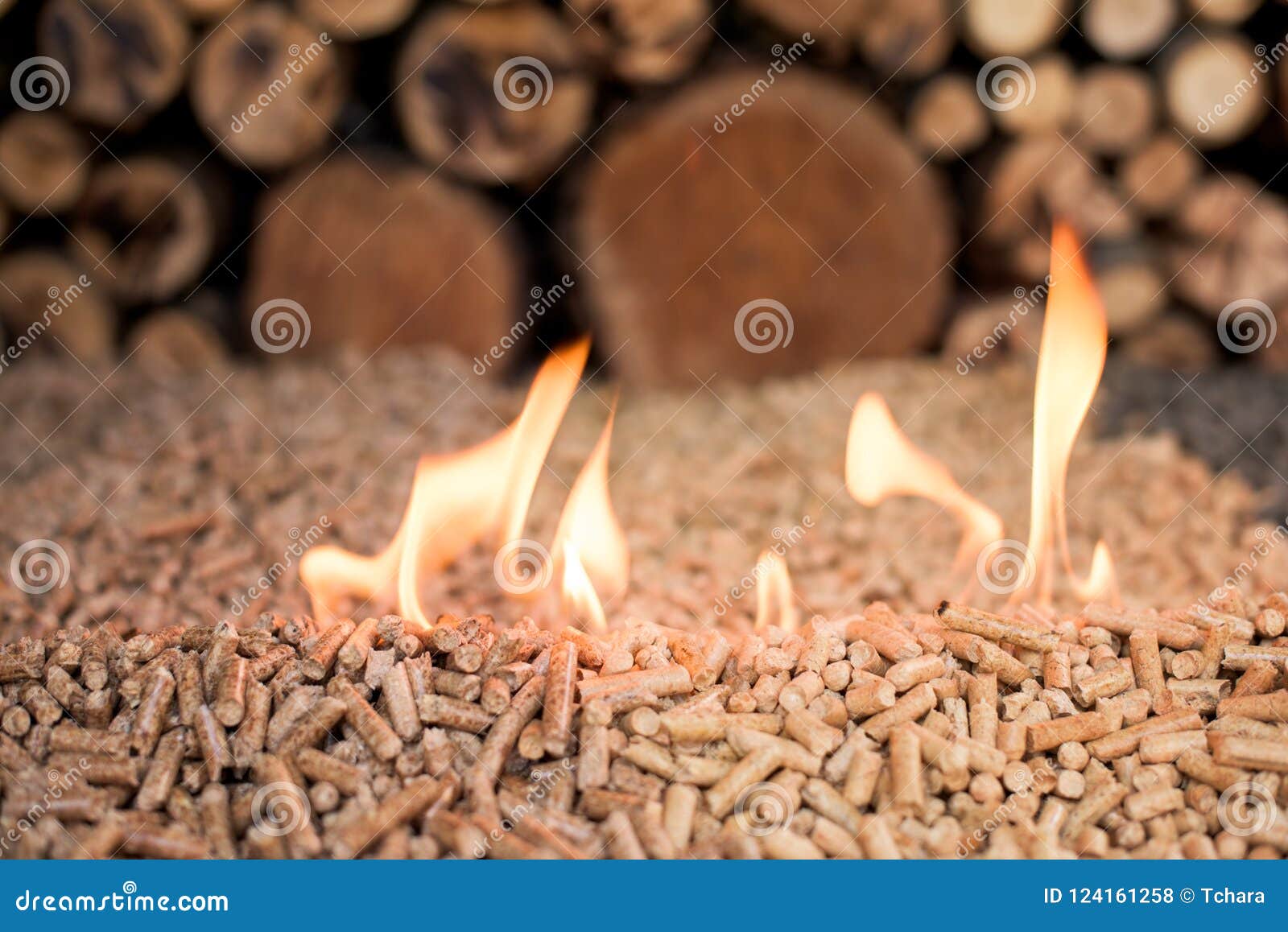 Two Kind of Pellets in Fire Stock Photo - Image of bulk, energy: 124161258