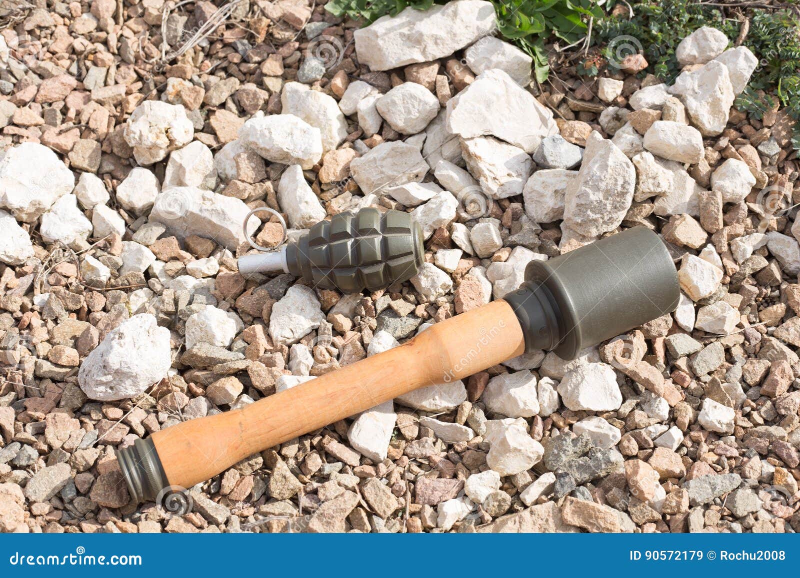 Two Kinds of Grenades Lying on the Stones Stock Image - Image of board ...