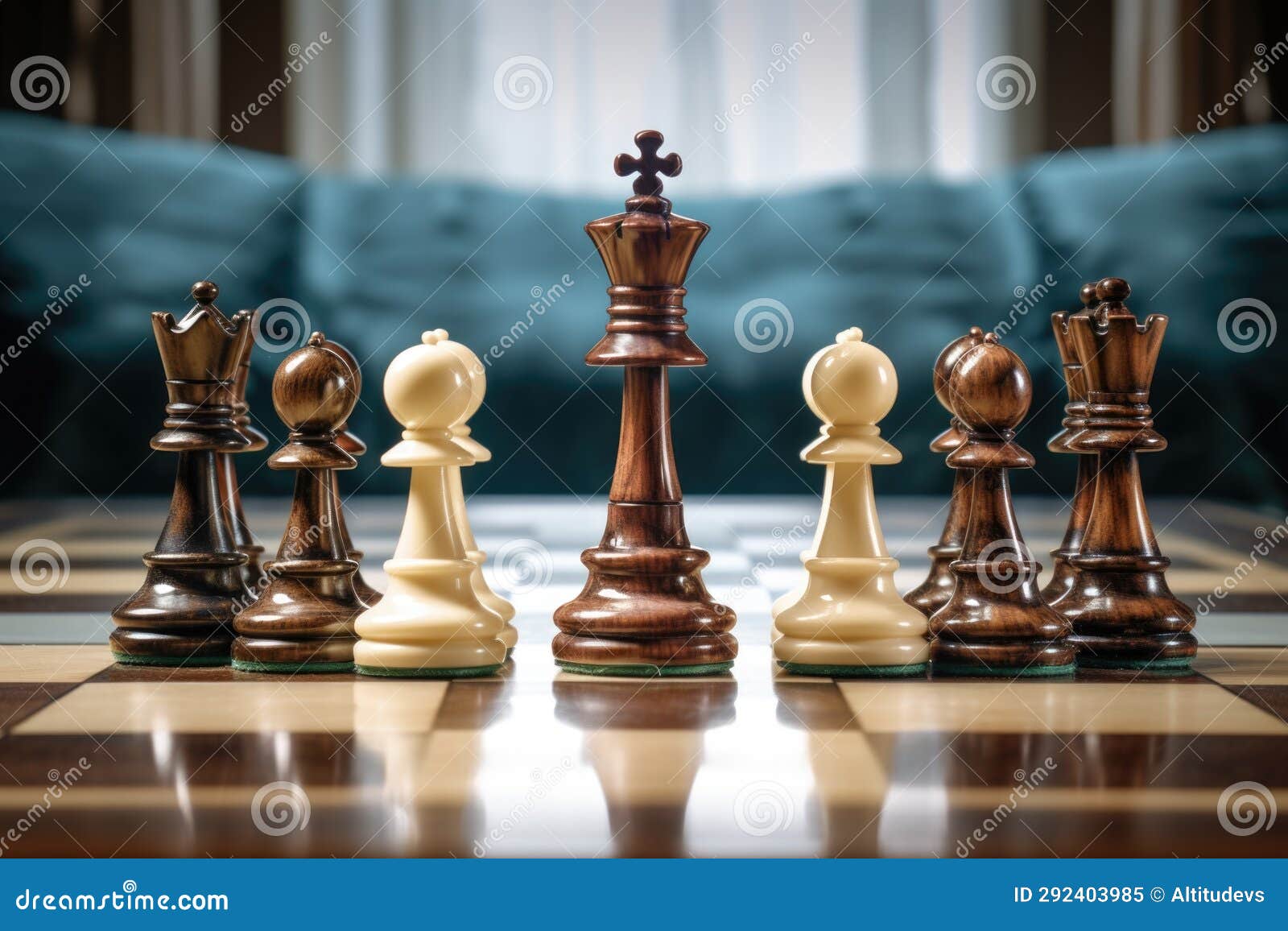 Two King Chess Pieces Facing Each Other on a Chess Board Stock Image ...
