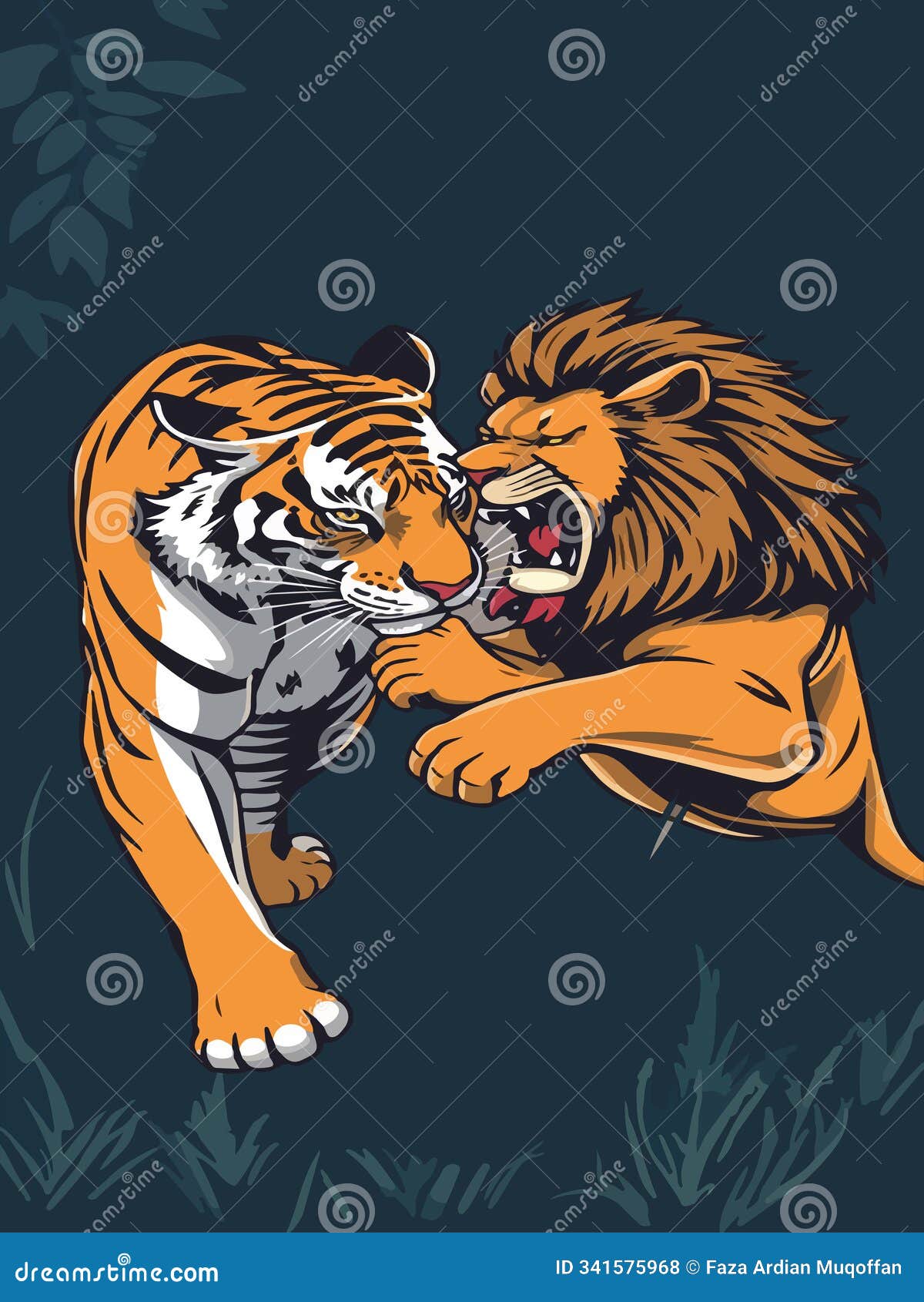 The Battle of the Two Kings of Stock Illustration - Illustration of ...
