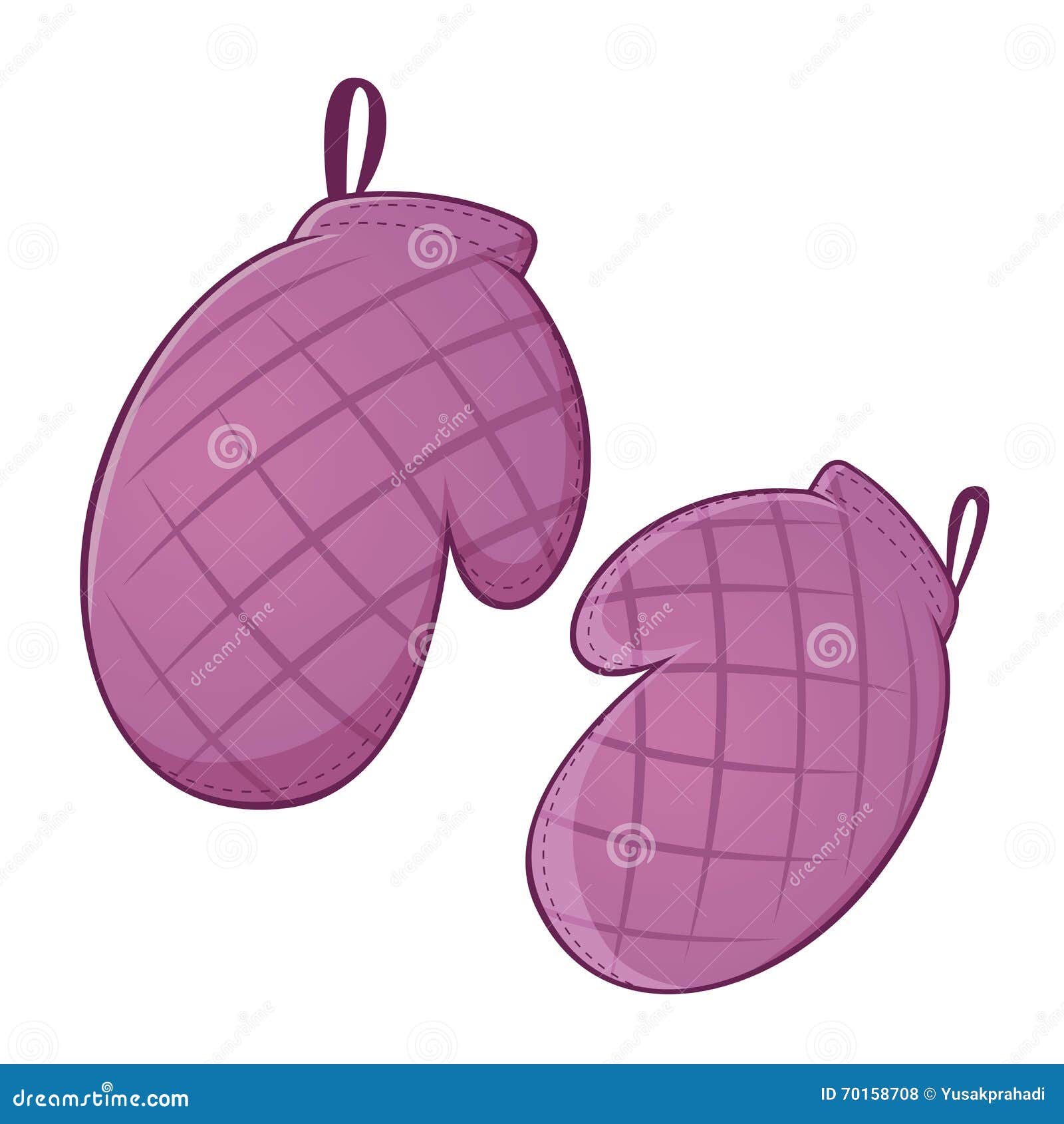 Two Kitchen Gloves or Mittens Stock Vector - Illustration of colorful ...