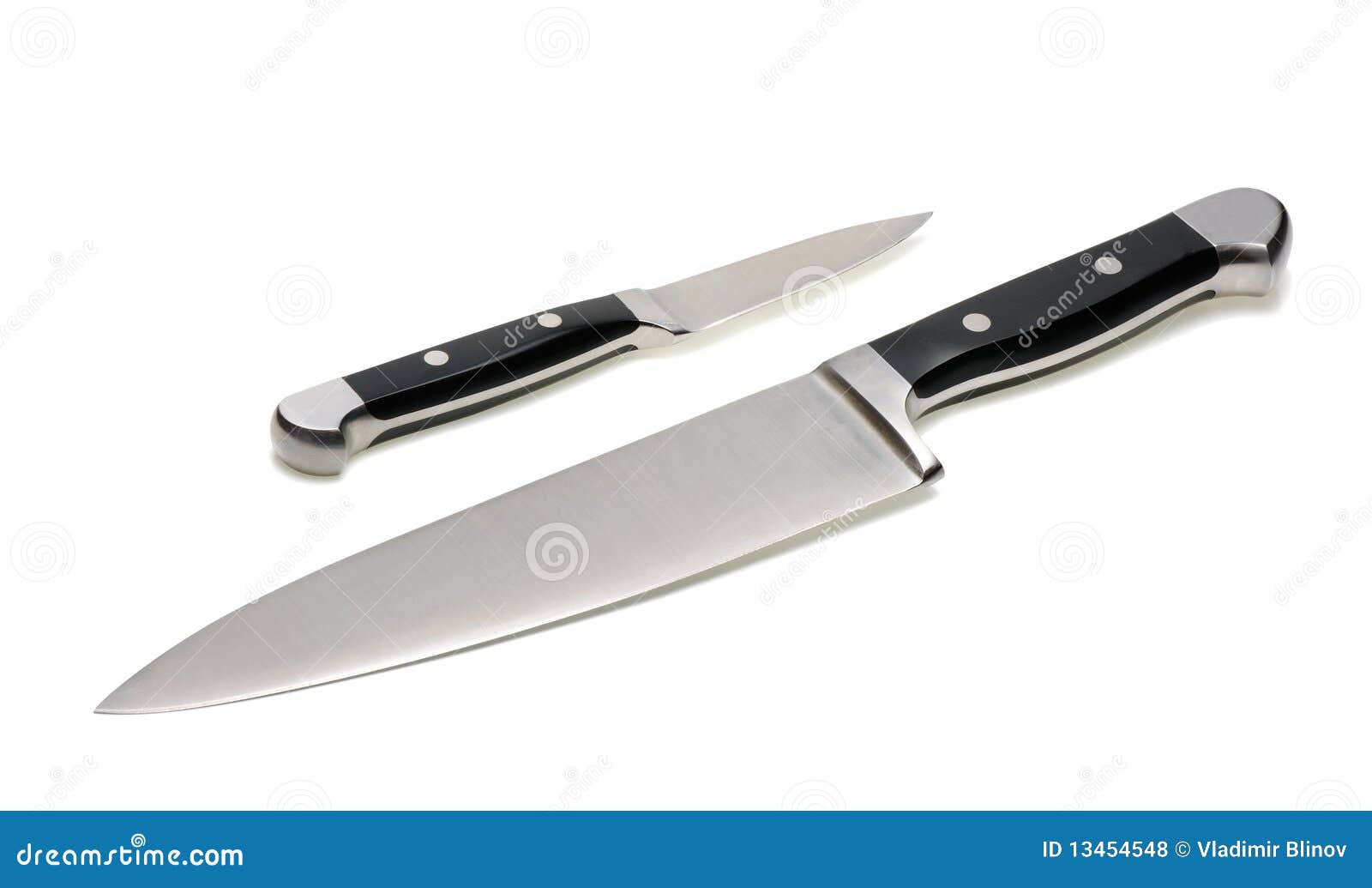 Two kitchen knives stock photo. Image of grip, kitchen - 13454548