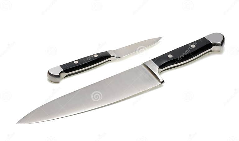Two kitchen knives stock photo. Image of grip, kitchen - 13454548