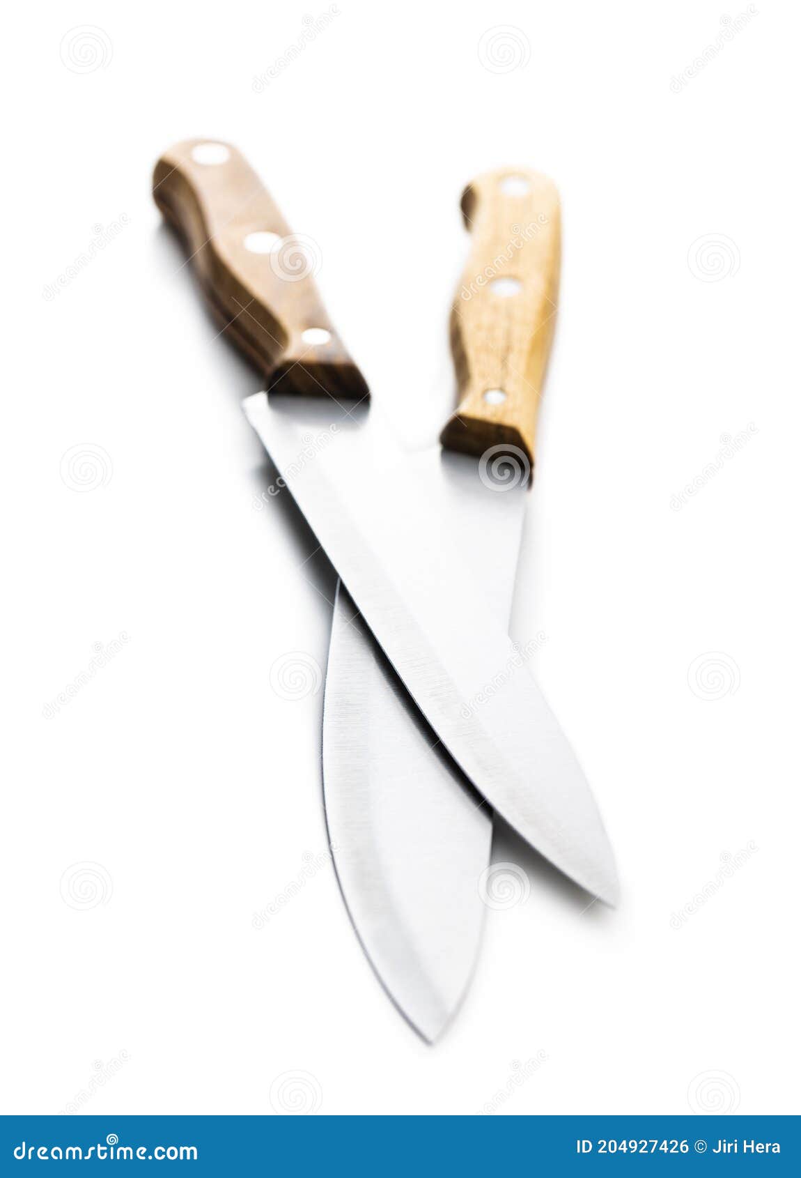Two Kitchen Knives Isolated on White Background Stock Photo - Image of ...
