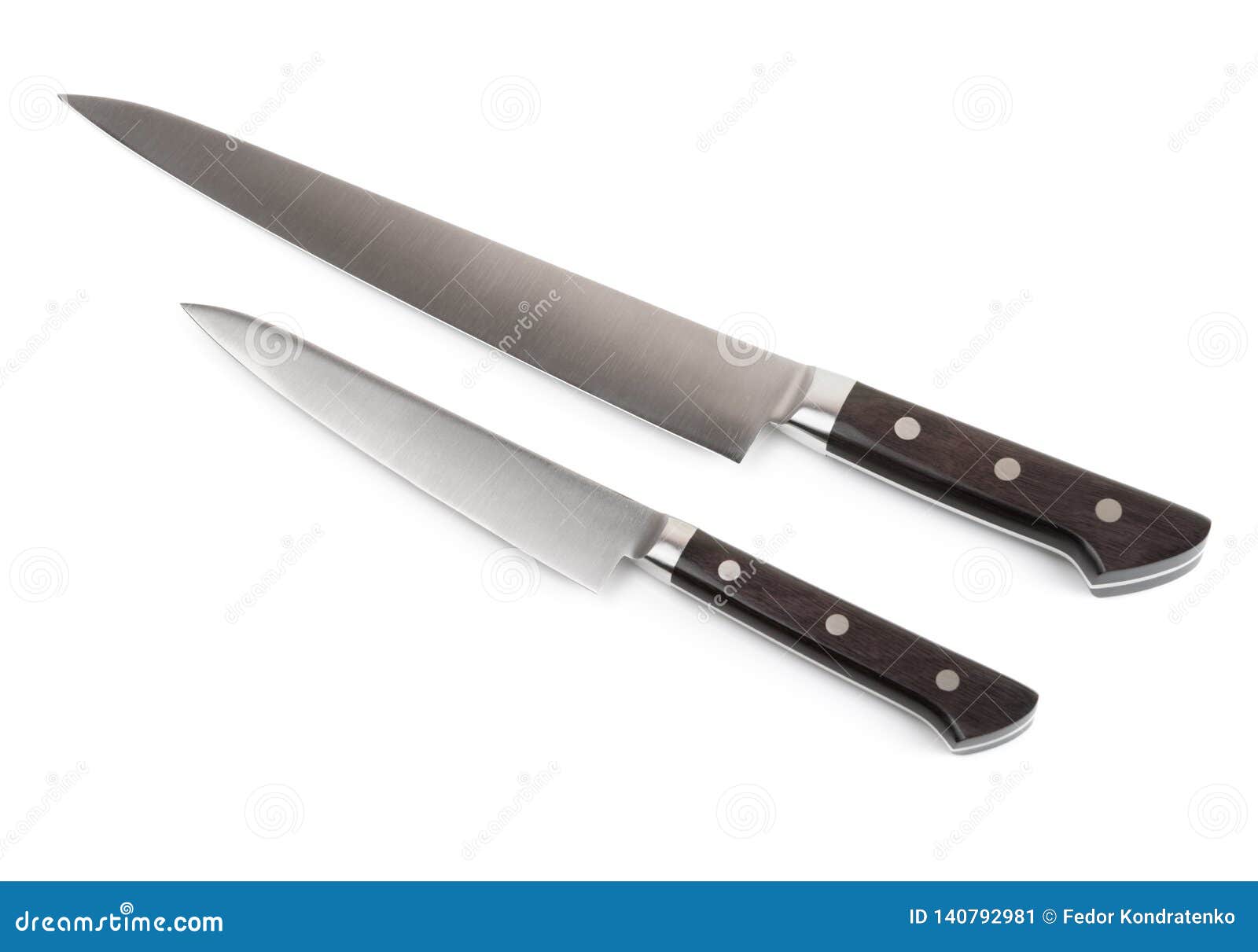 Two Kitchen Knives Isolated on White Stock Image - Image of knife ...
