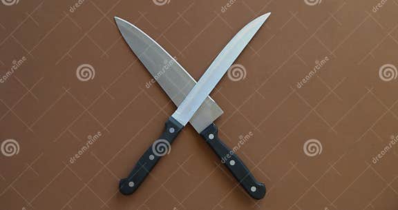 Two kitchen knives stock image. Image of knives, hand - 224410643