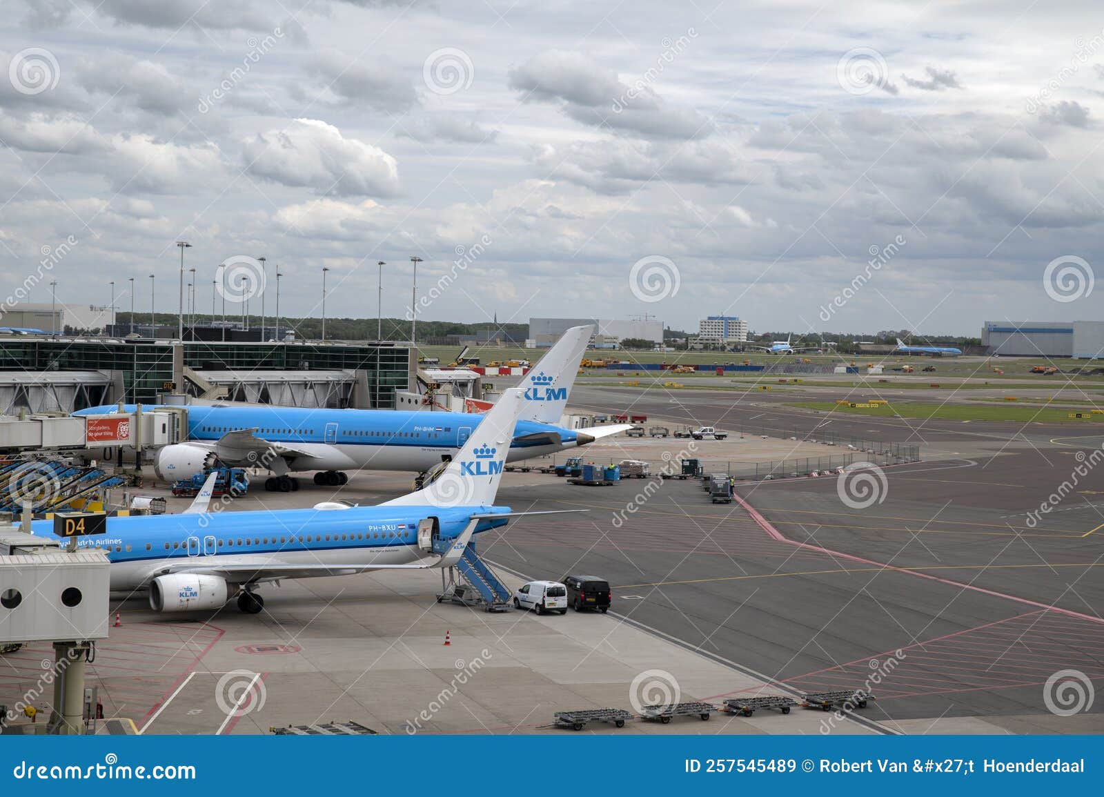 Two KLM Airplanes at Schiphol Airport the Netherlands 26-5-2022 ...