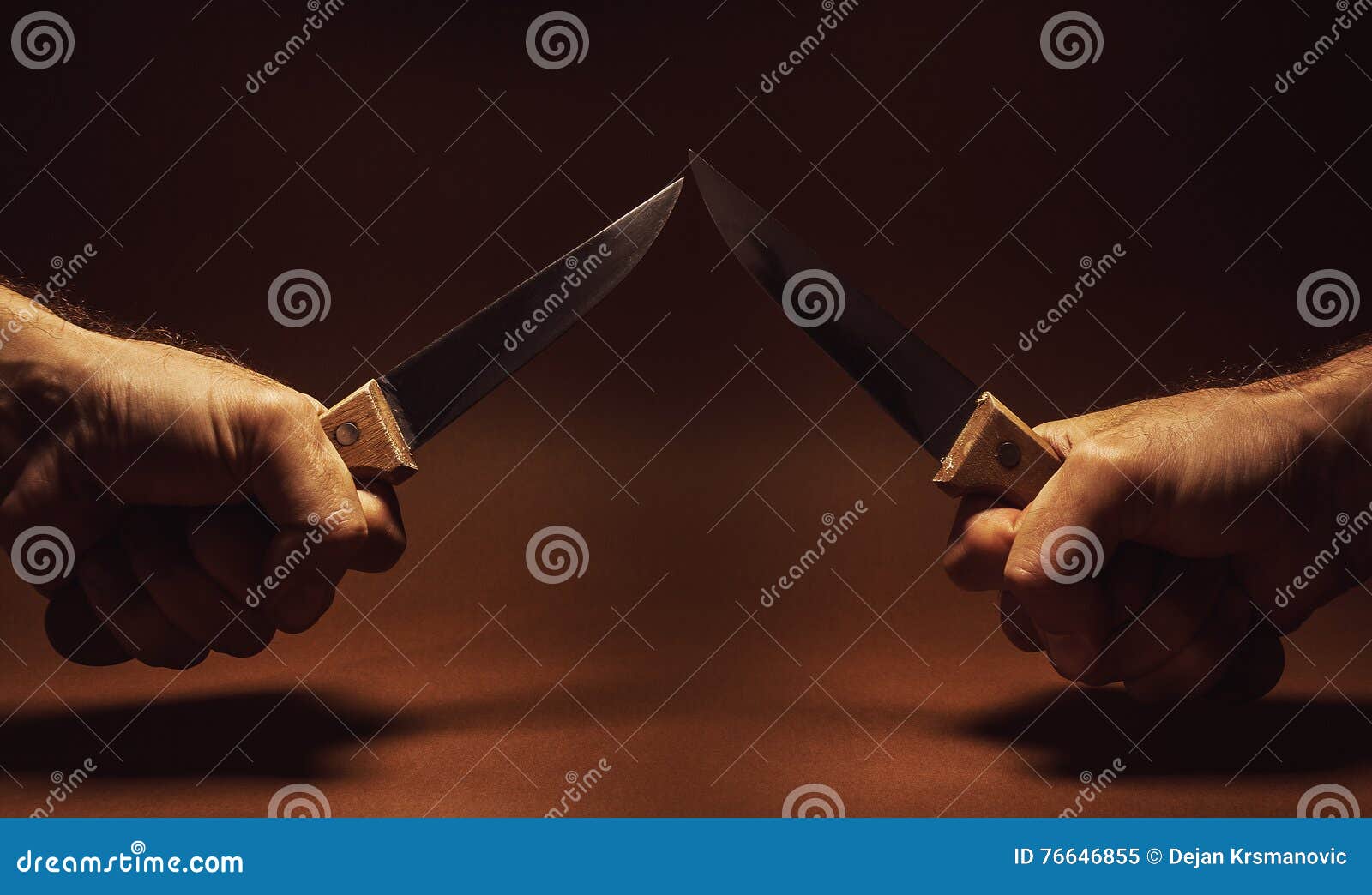 Two Knifes and Two Hands stock image. Image of knifes - 76646855