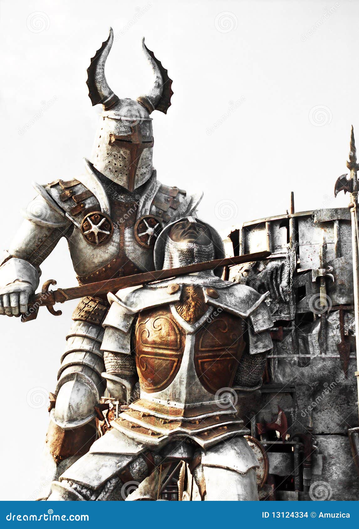 Two knights stock photo. Image of european, action, aggressive - 13124334