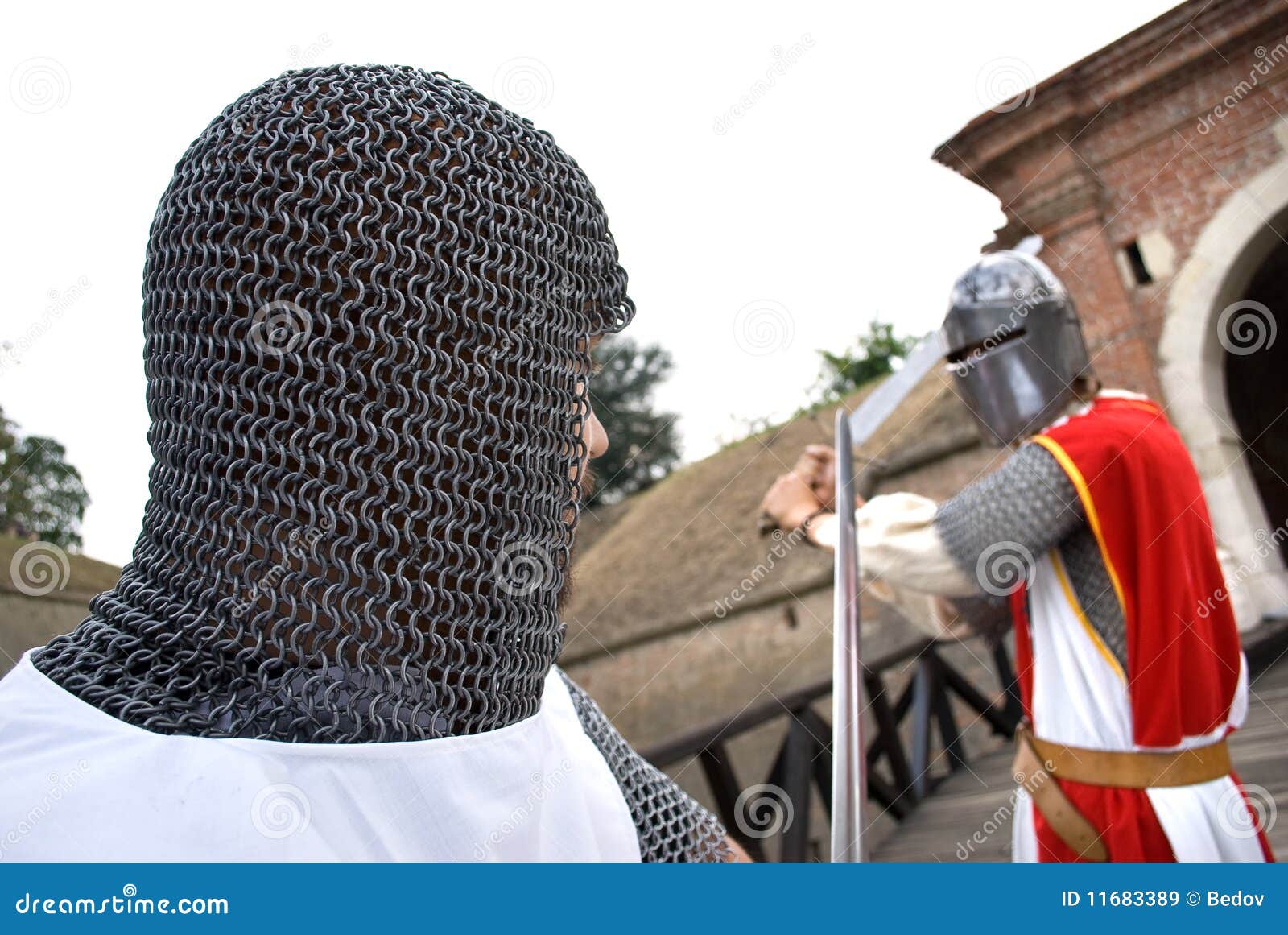 Two knights practicing stock image. Image of clothes - 11683389