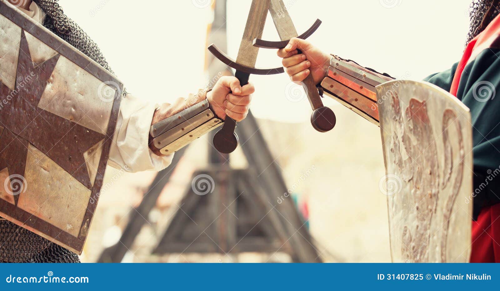 Two knights with swords stock image. Image of body, knight - 31407825
