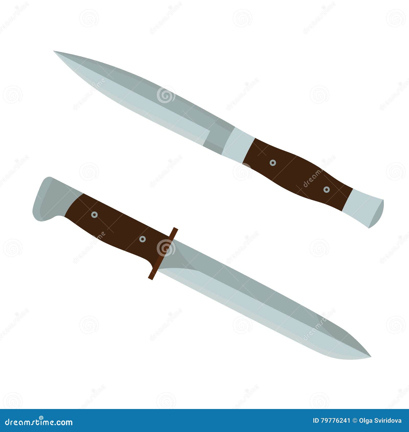Two knives stock vector. Illustration of blade, kitchen - 79776241