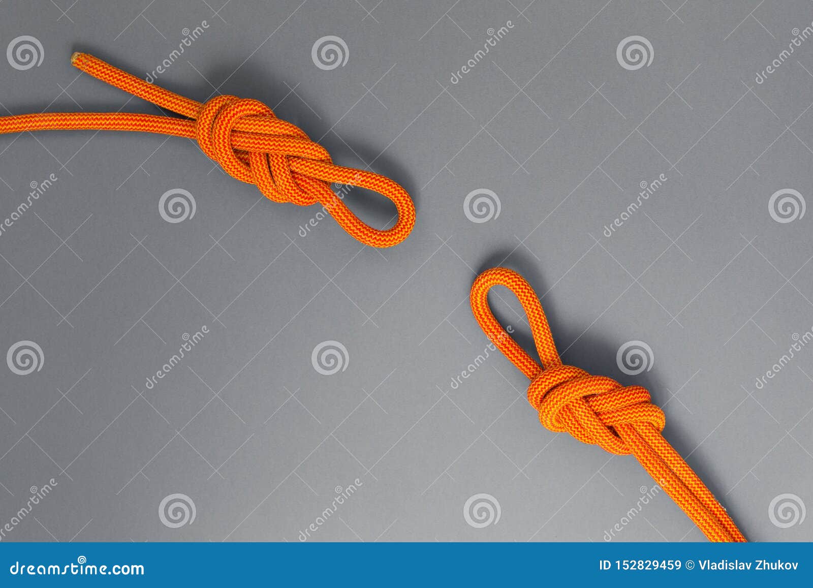 Two Knots from Climbing Rope Stock Image - Image of marine, blue: 152829459