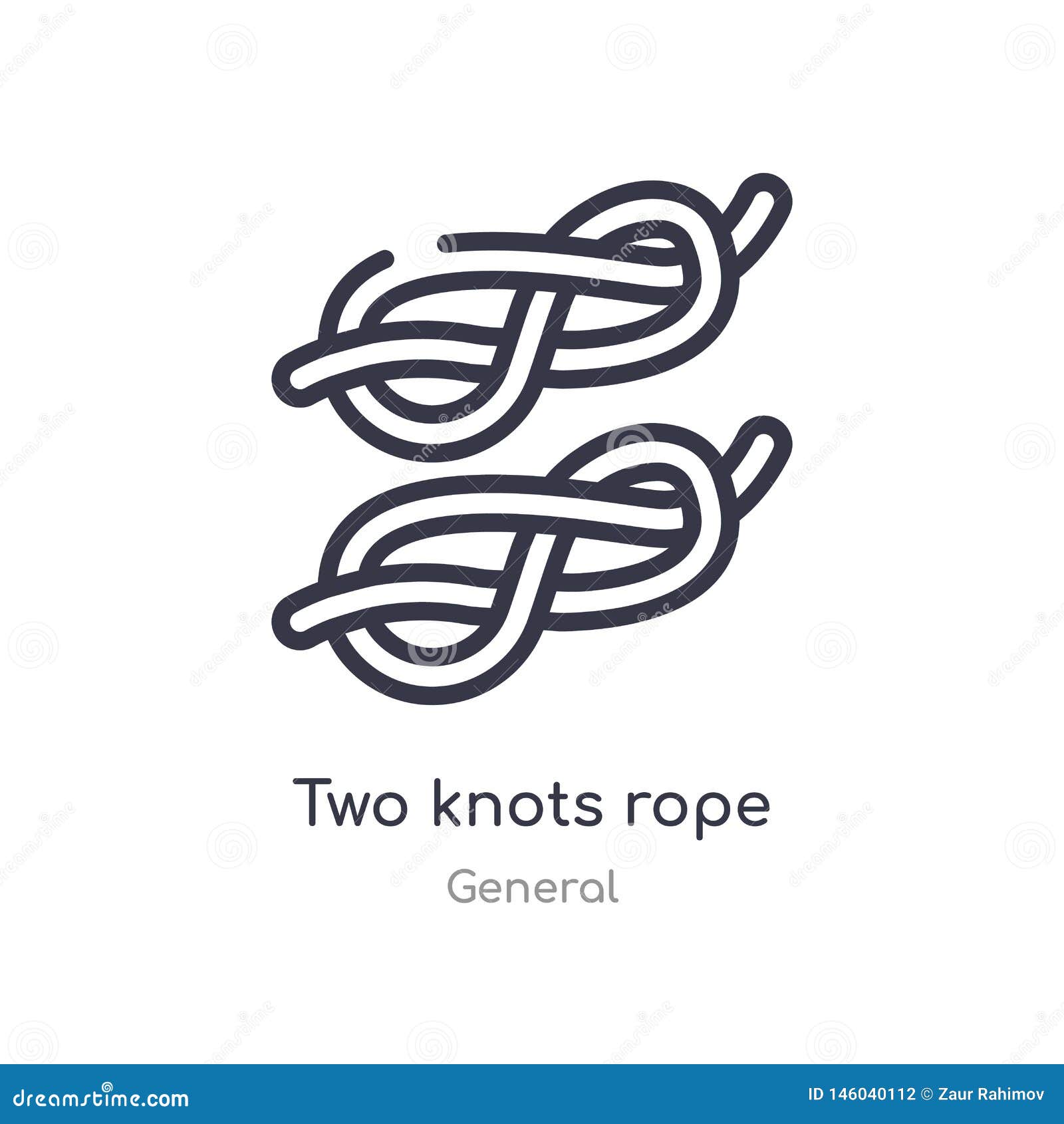 Two Knots Rope Outline Icon. Isolated Line Vector Illustration from ...