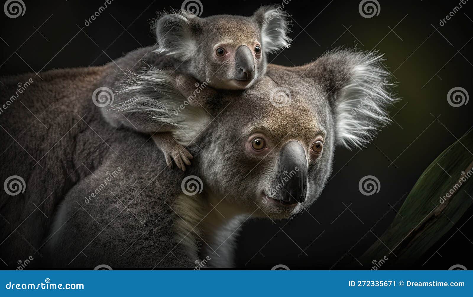 Two Koalas are Sitting on Top of Each Other Stock Illustration ...
