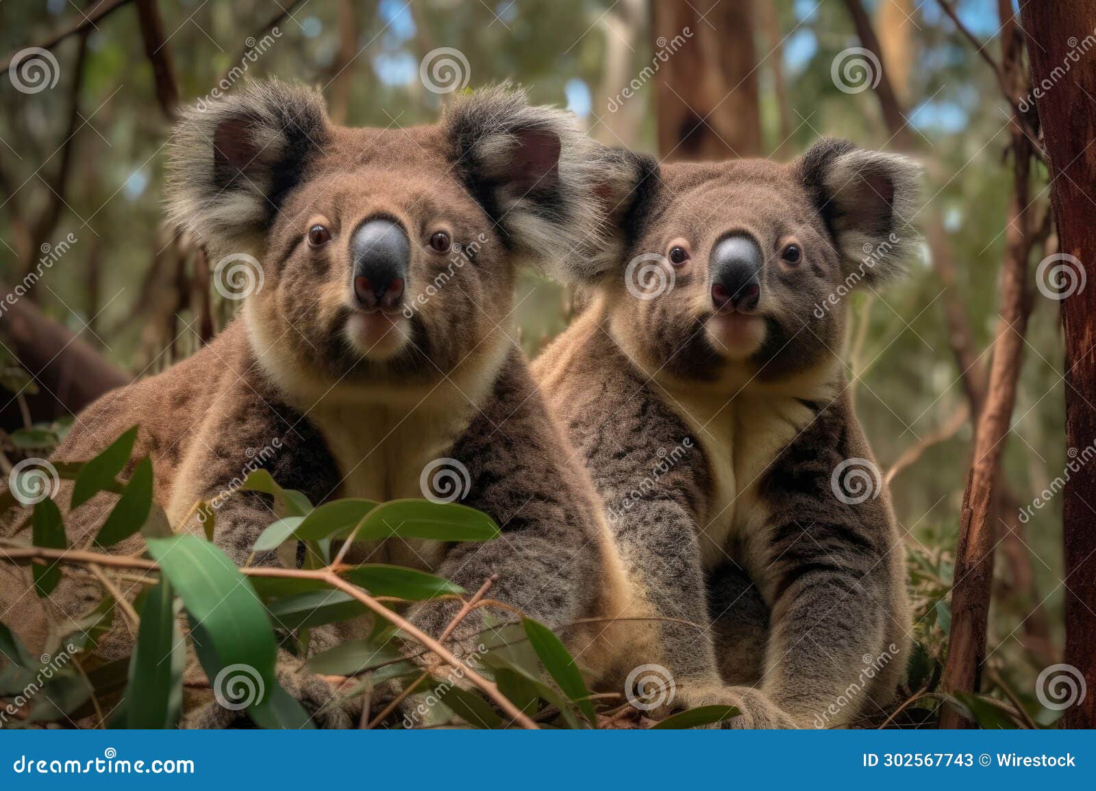 Two Koalas in Their Natural Habitat. AI-generated Stock Illustration ...
