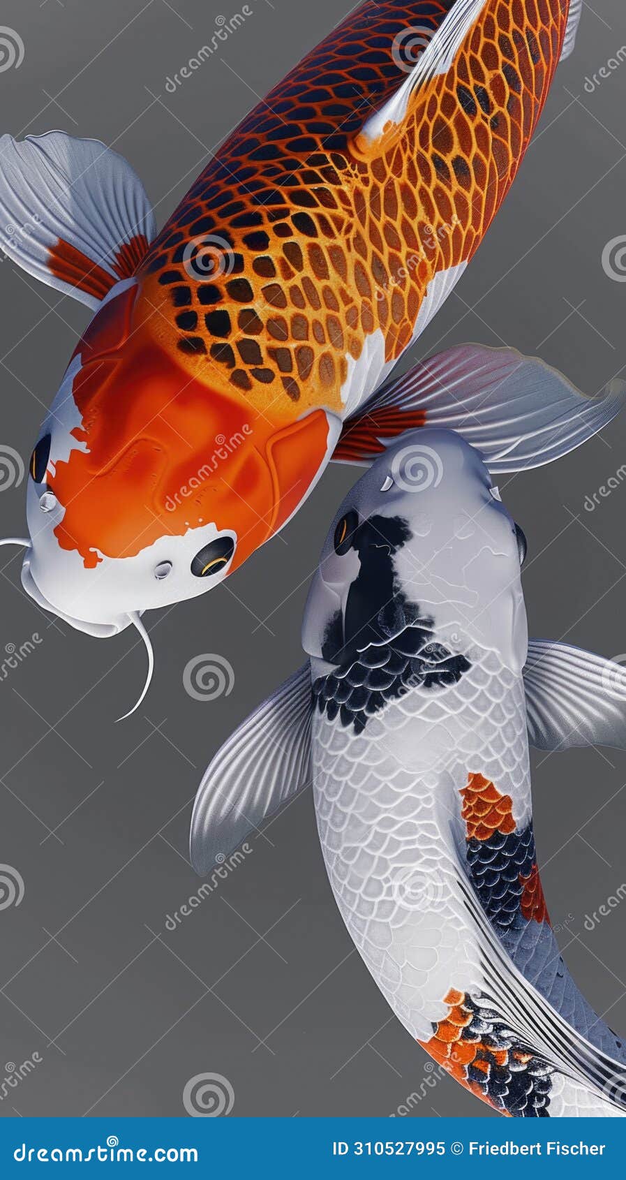 Two Koi Fish are Swimming in the Water Stock Image - Image of animals ...