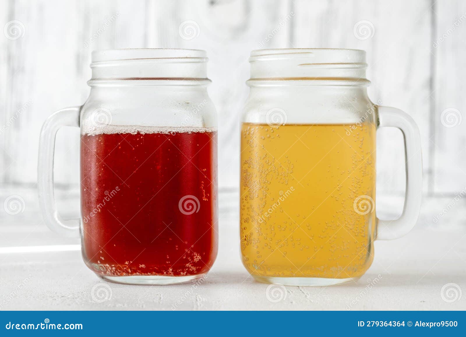 Two kombucha jars stock photo. Image of healthy, kvass - 279364364