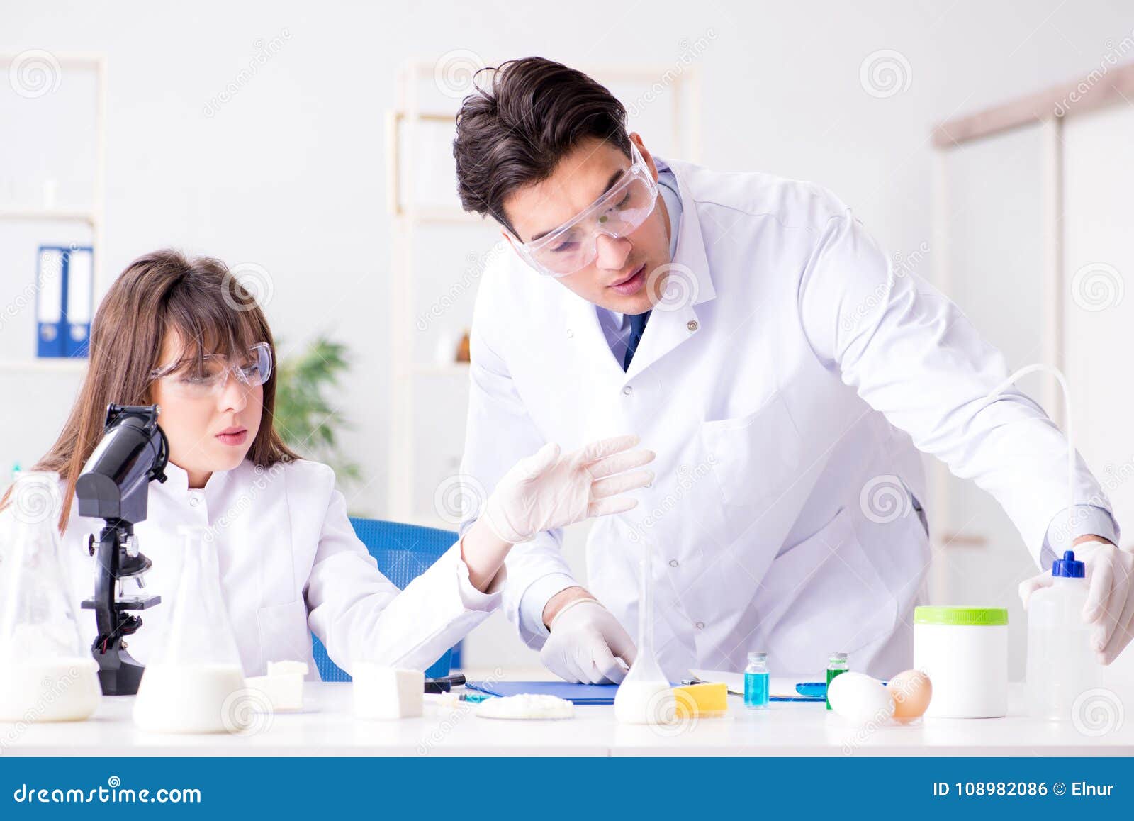 The Two Lab Doctor Testing Food Products Stock Photo - Image of ...