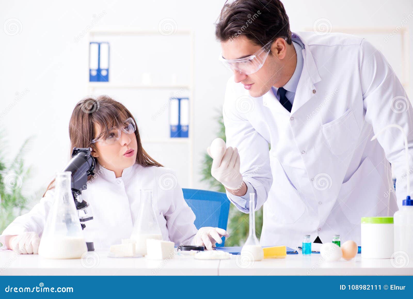 The Two Lab Doctor Testing Food Products Stock Image - Image of genetic ...