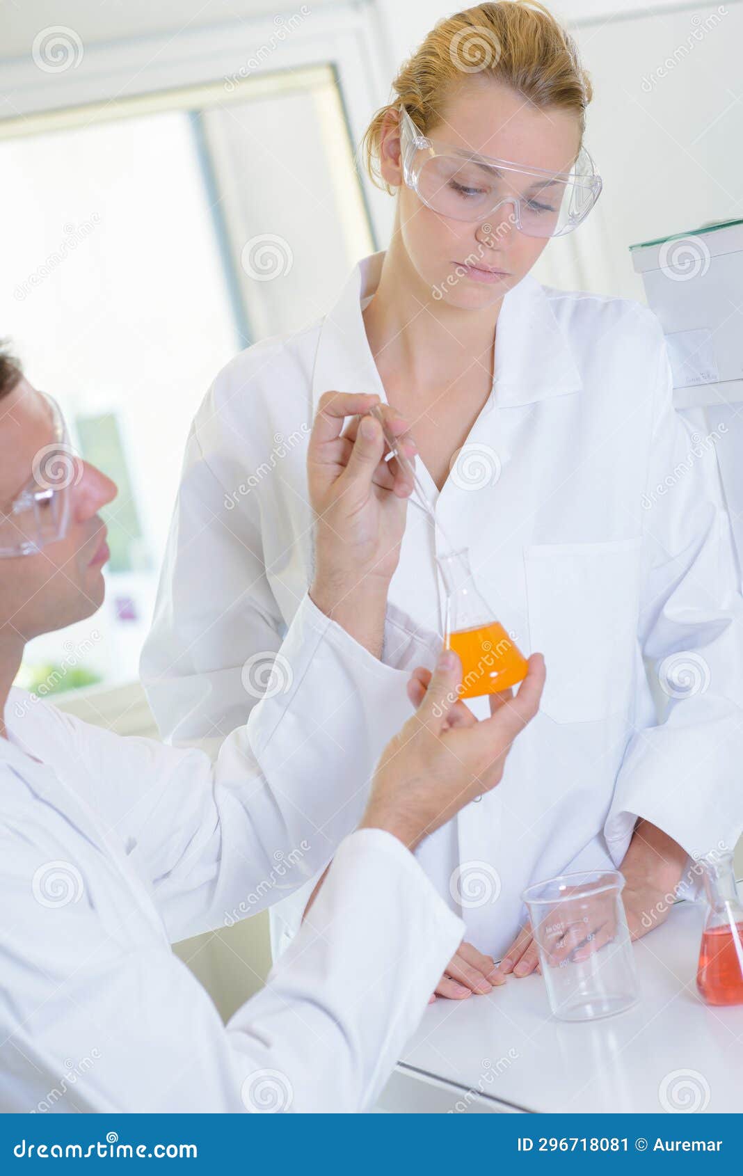 Two Lab Technicians at Work Stock Image - Image of pipette, learning ...