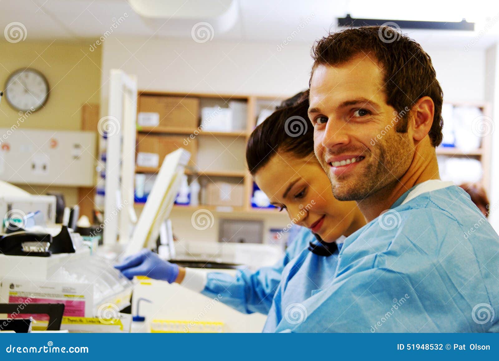 Two Laboratory Technicians Working in Hospital Lab Stock Photo - Image ... Two Laboratory Technicians Working in Hospital Lab Stock Photo - Image ...