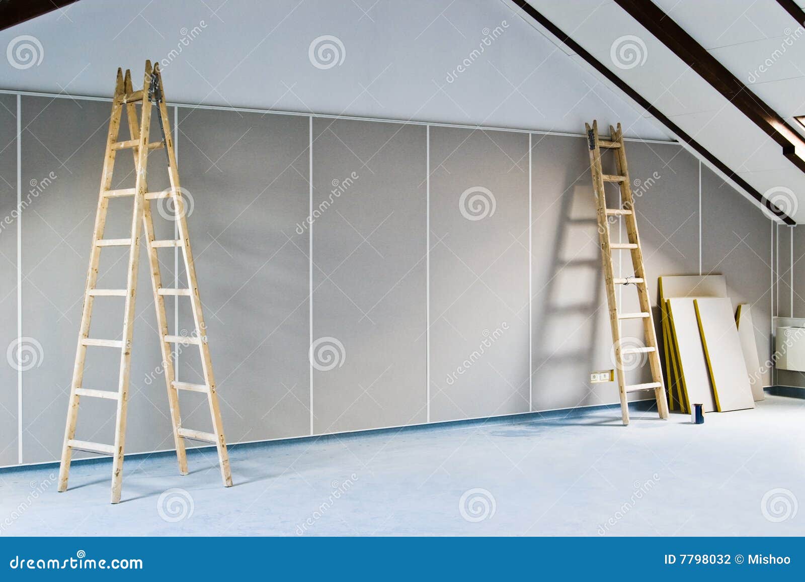 Two ladders and wall stock photo. Image of decorating - 7798032