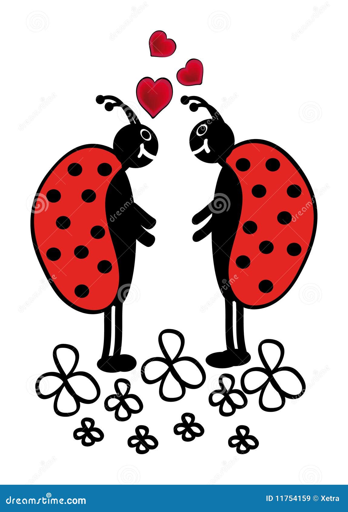 Two ladybugs stock vector. Illustration of color, blade - 11754159
