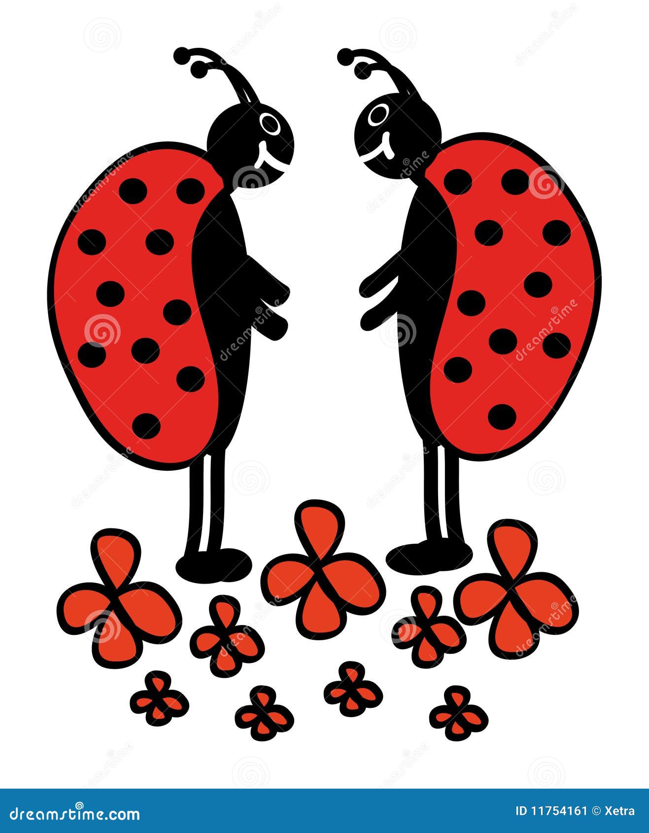 Two ladybugs stock vector. Illustration of beauty, ladybug - 11754161