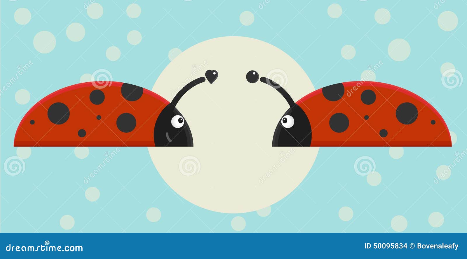 Two ladybugs in love stock vector. Illustration of valentine - 50095834