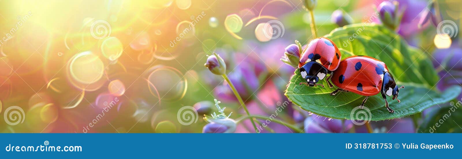 Two Ladybugs Sitting on a Leaf Stock Image - Image of crawl, together ...