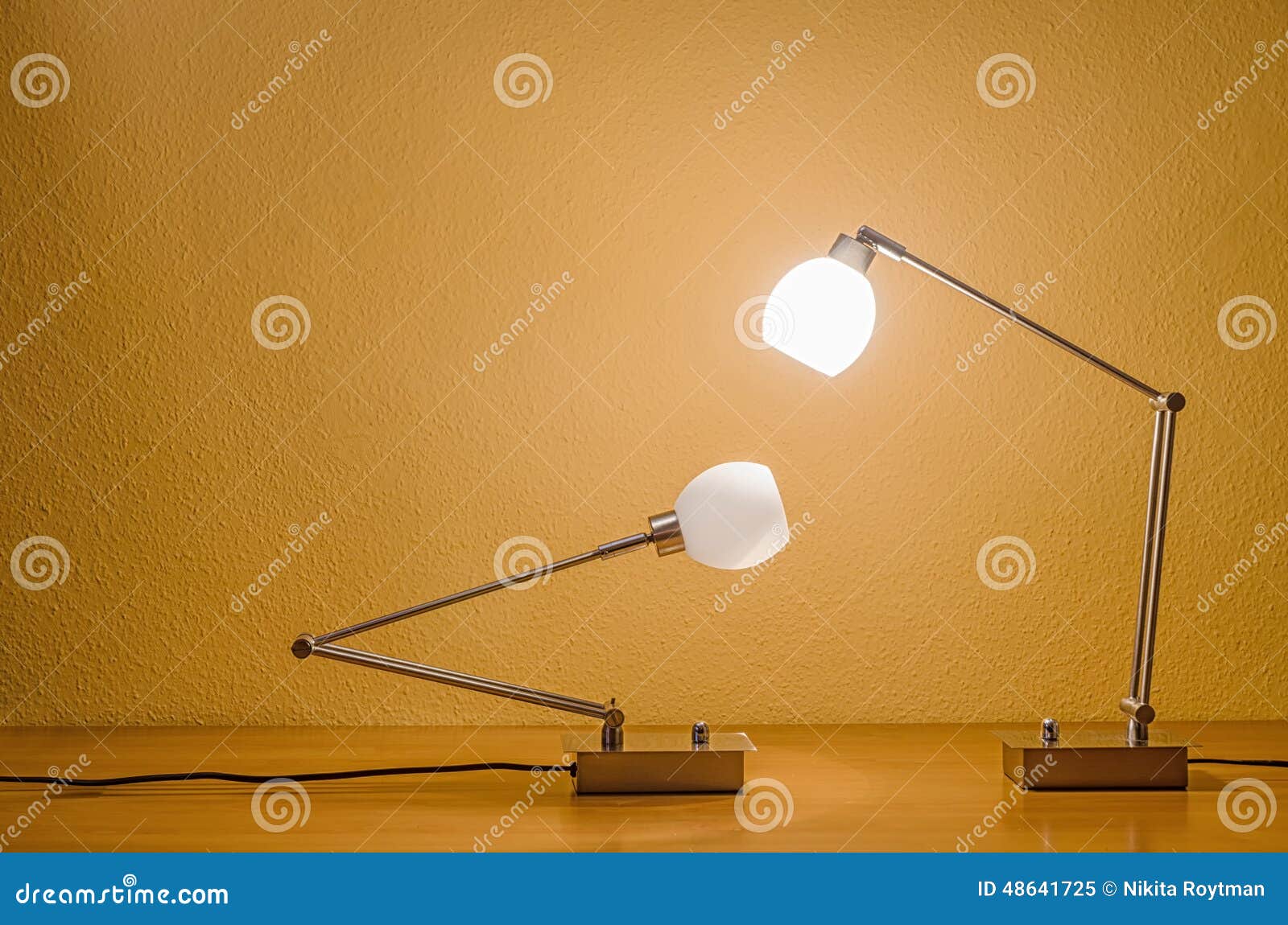 Two lamps interacting stock image. Image of boss, metal - 48641725
