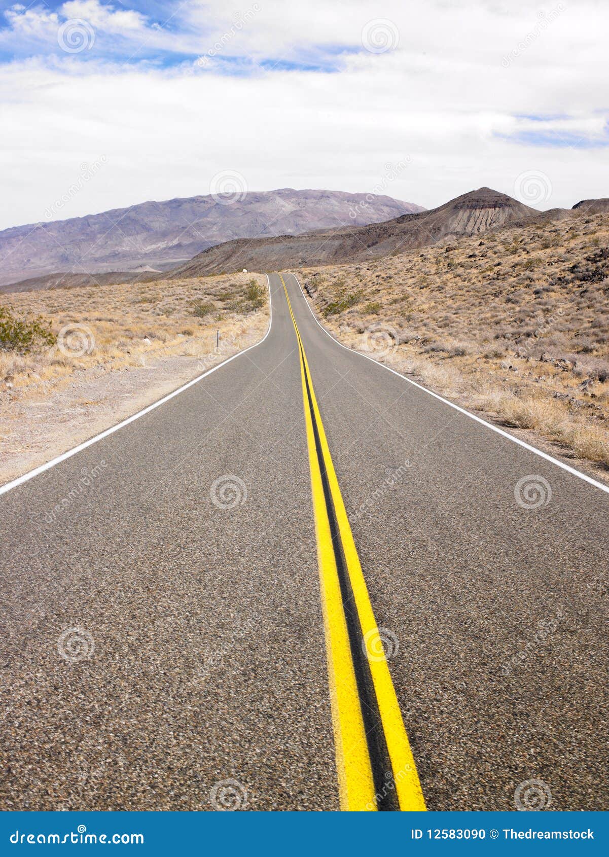 Two Lane Highway through Desert Landscape Stock Photo - Image of ...