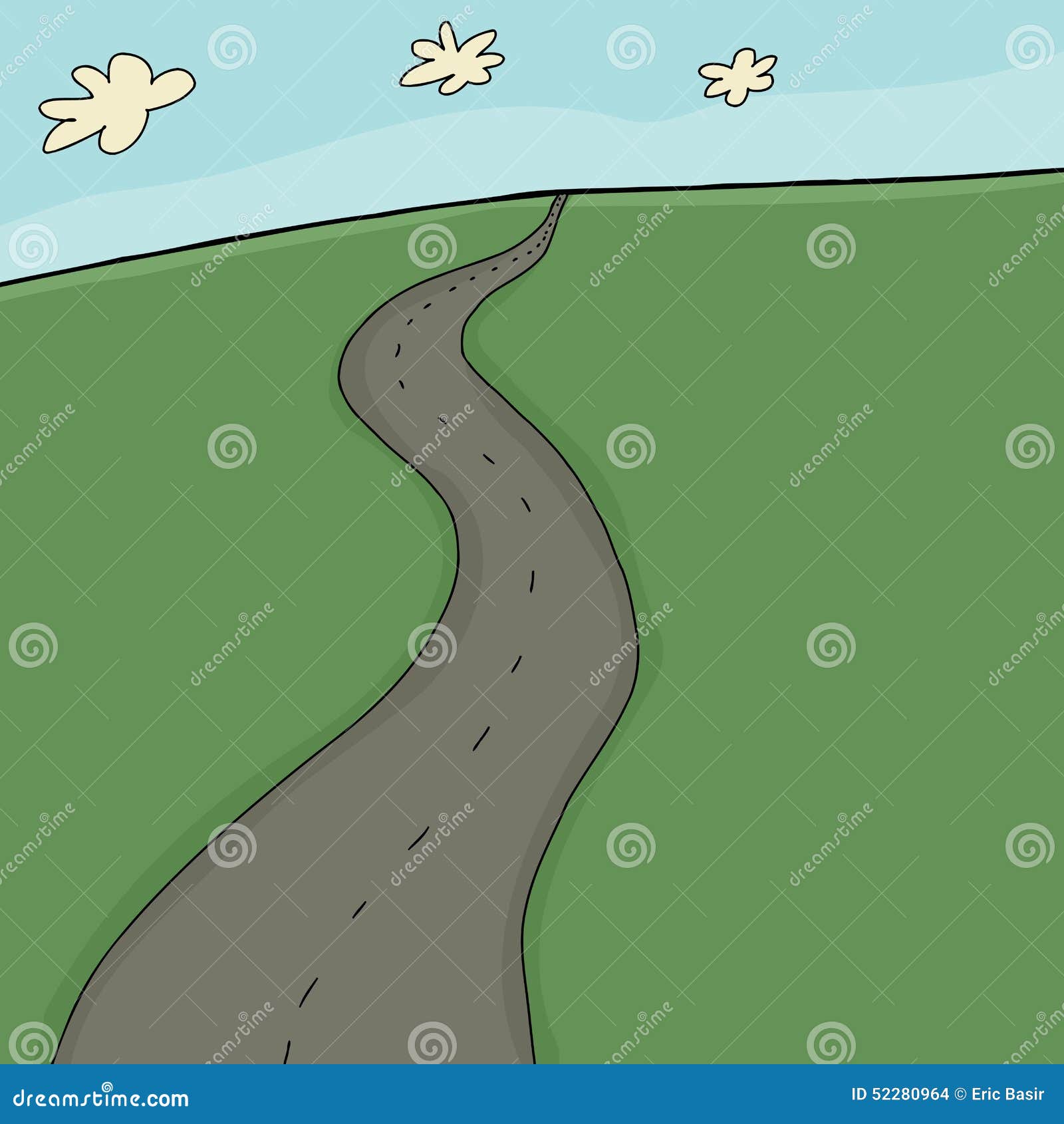 Two Lane Rural Highway stock illustration. Illustration of cartoon ...